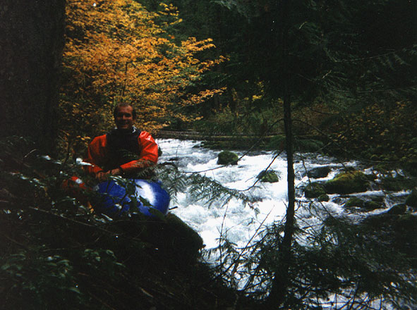 An optimistic Dan Coyle at the put-in for Separation Creek.